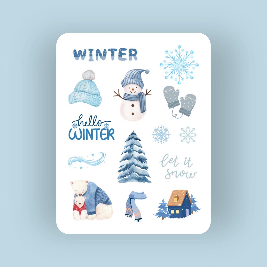 Winter Sticker Sheet for Planning Winter Wonderland Sticker Kit for Her ...