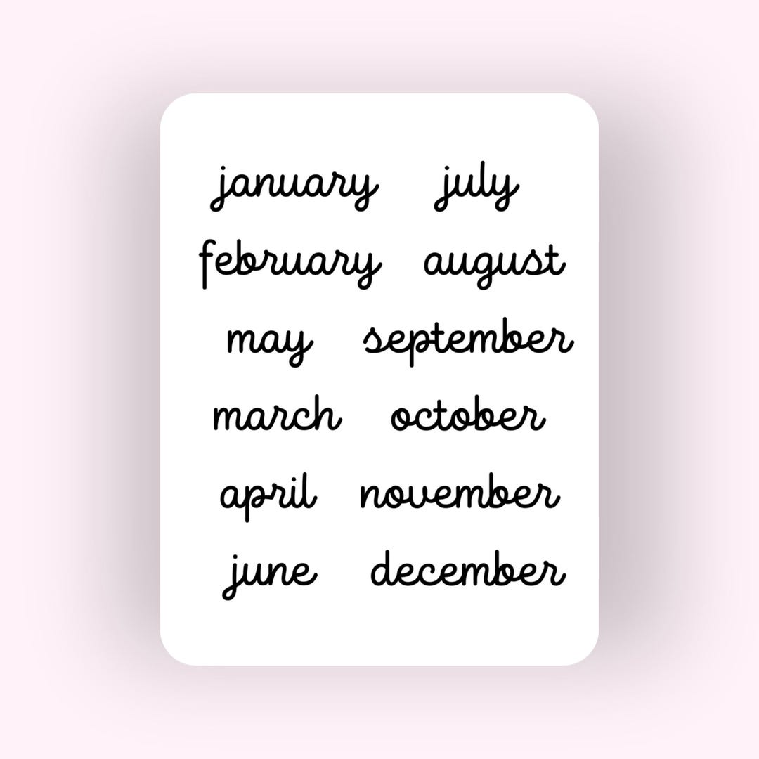 Monthly Header Stickers for Planner, Journal & Scrapbooking - Etsy