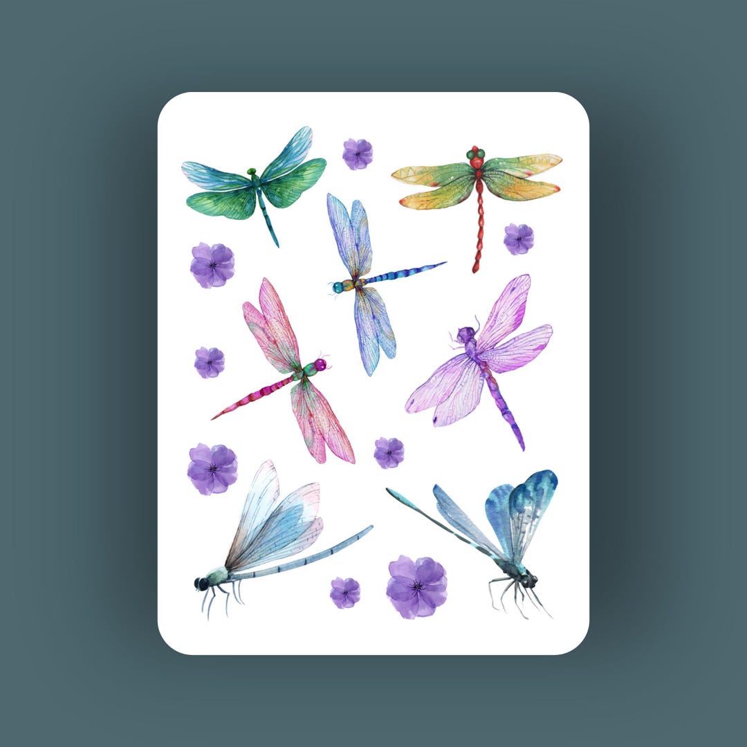 Buy Cute Dragonfly Sticker Sheet Dragonflies for Planners Bullet ...