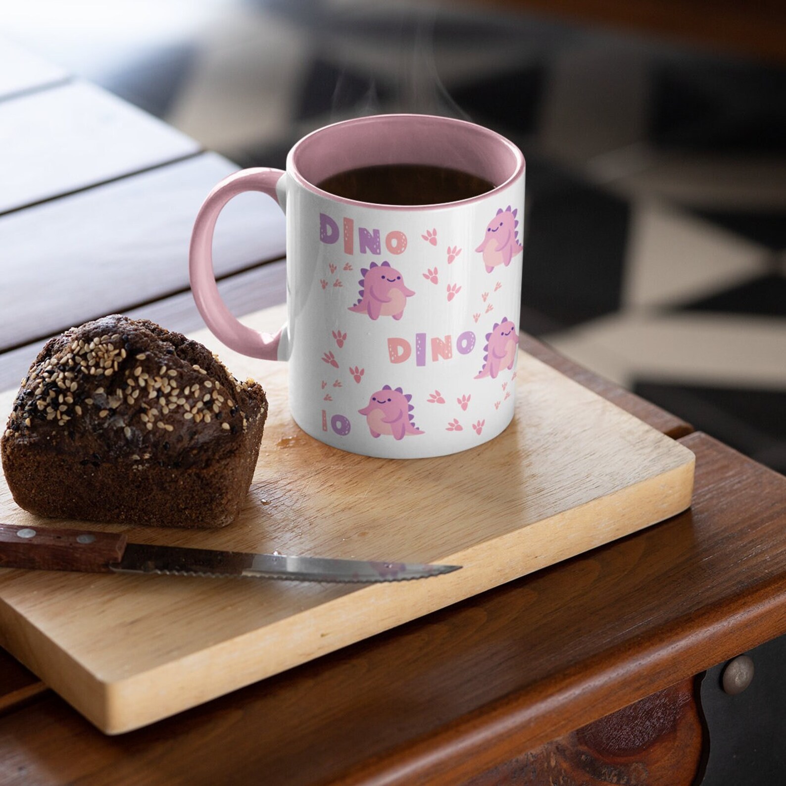 Cute Dinosaur Girl Mugs for Valentines Coffee Mug for Woman Tea Mugs ...