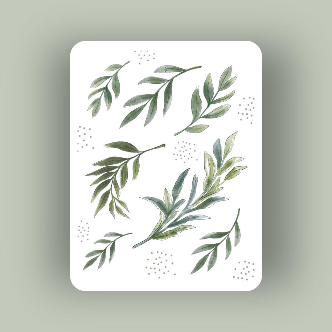 Aesthetic Green Leaves for Your Planner Gift Sticker Sheet Set for ...