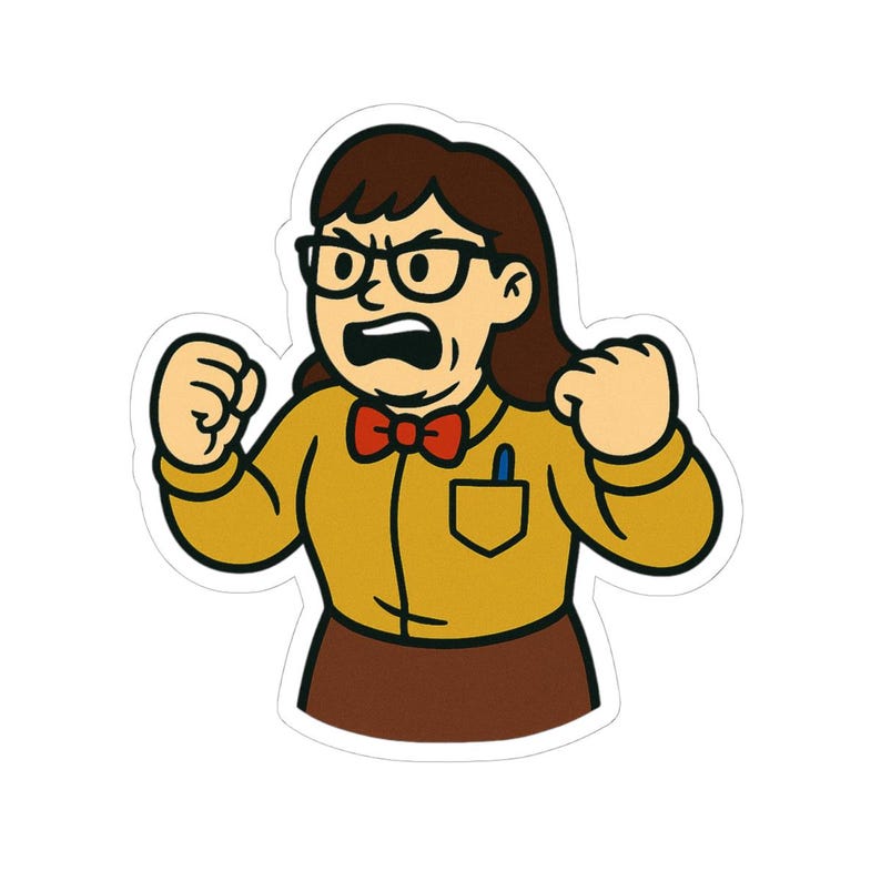 Angry Wasteland Girl Fallout Inspired Sticker, Funny Nerd Rage Vinyl ...