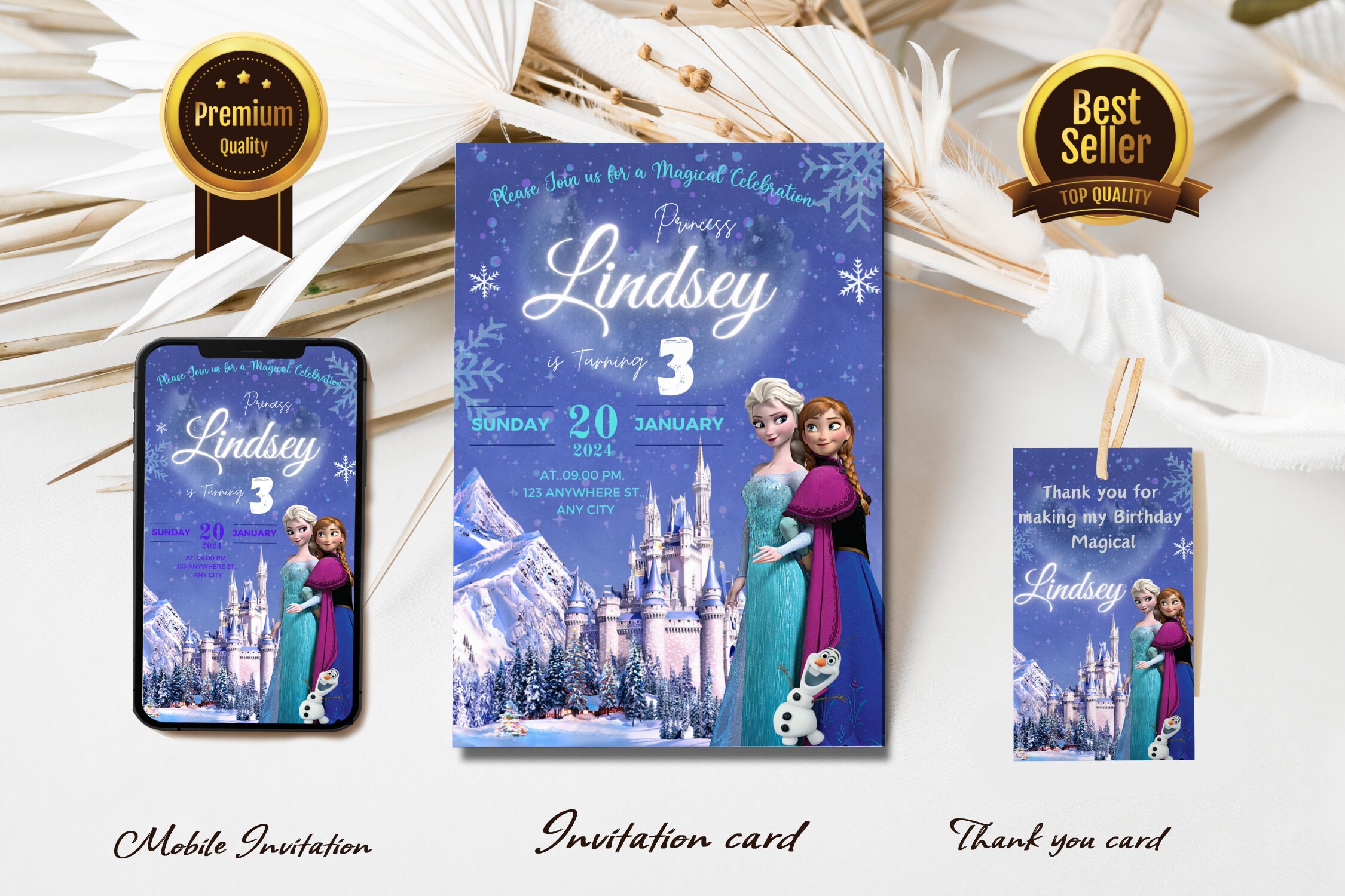 Editable Frozen Birthday Invitation Template | Princess Elsa | Birthday ...
