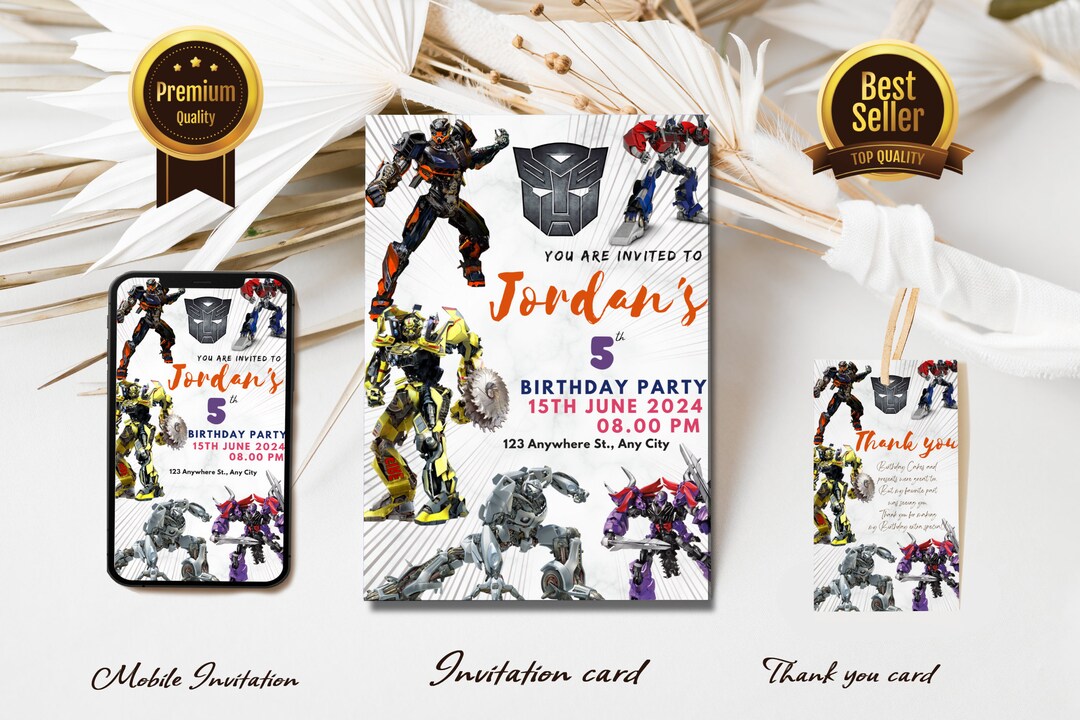 Editable Transformers Invitation Template | Calling All the Auto Bots ...