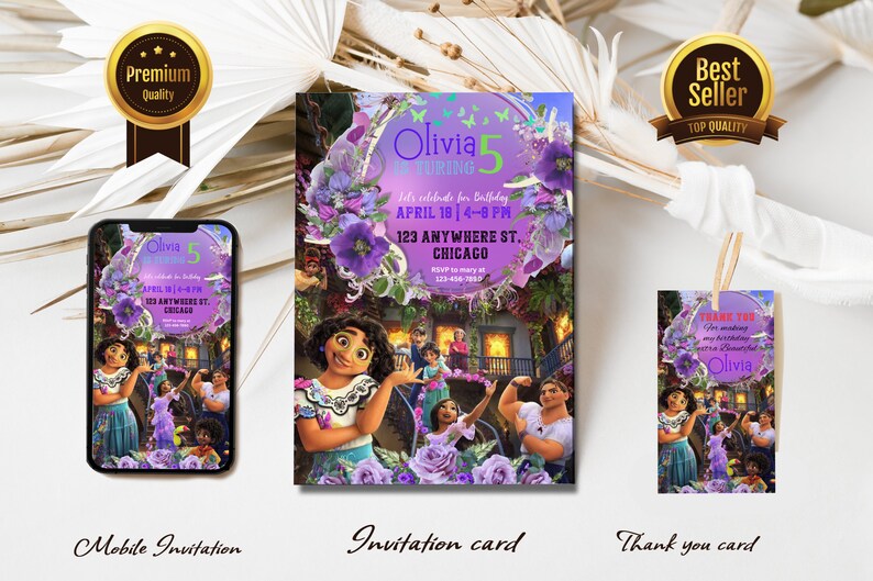 Editable Disney Encanto Birthday Invitation Template | Encanto Theme ...