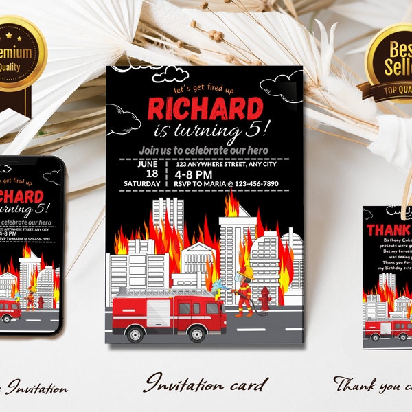 Fireman Theme Birthday - Etsy