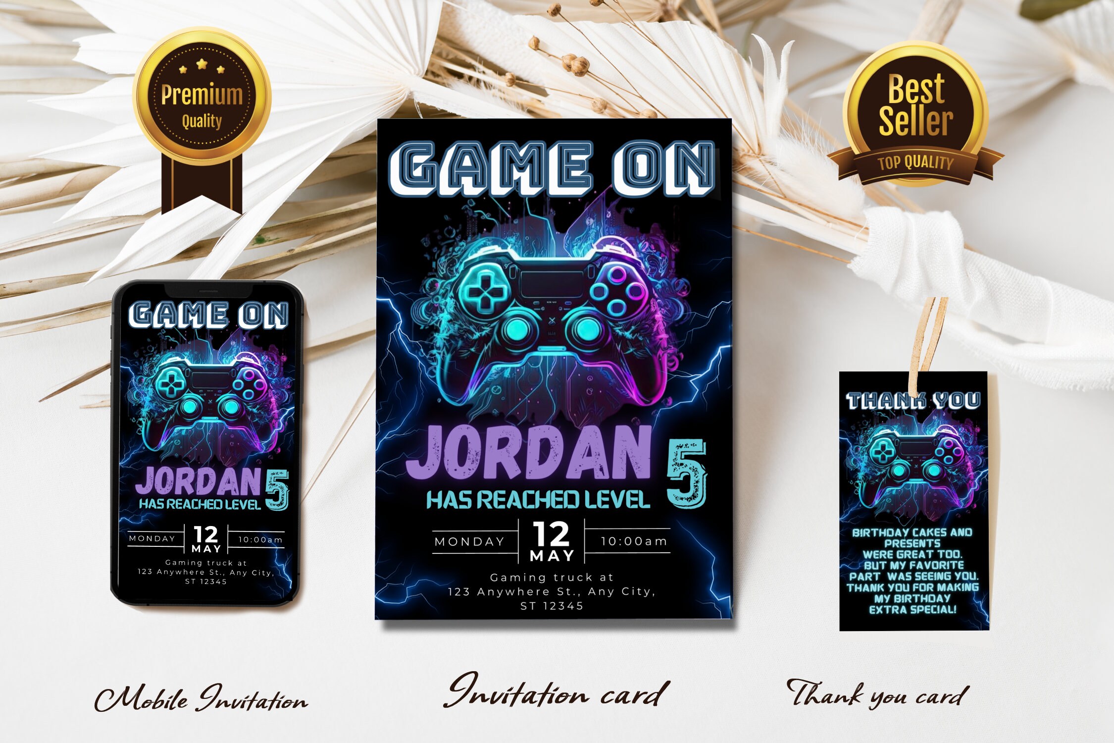 Editable Game on Invitation Template Video Game Theme Birthday Party ...
