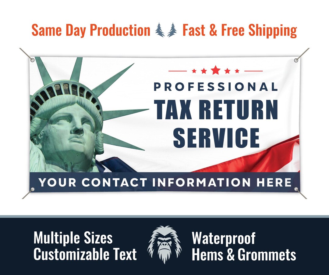Tax Return Service Custom Vinyl Banner, Income Tax, Heavy Duty ...