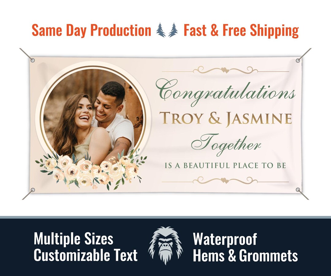 Custom Wedding Photo Banner: Heavy Duty Vinyl, Hemmed Edges - Etsy