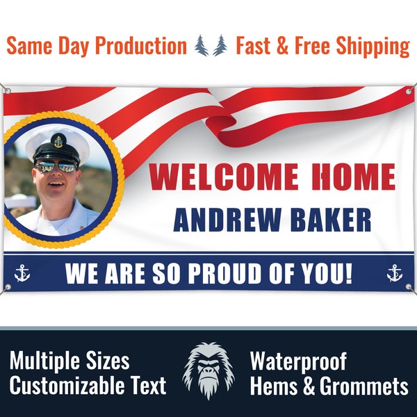 Sailor Welcome Home Banner - Etsy