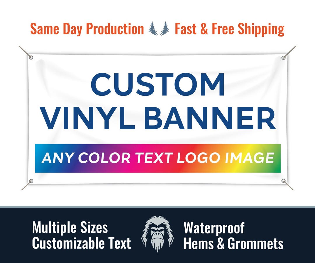 Custom Vinyl Banners Full Color Print, Personalized Signage ...