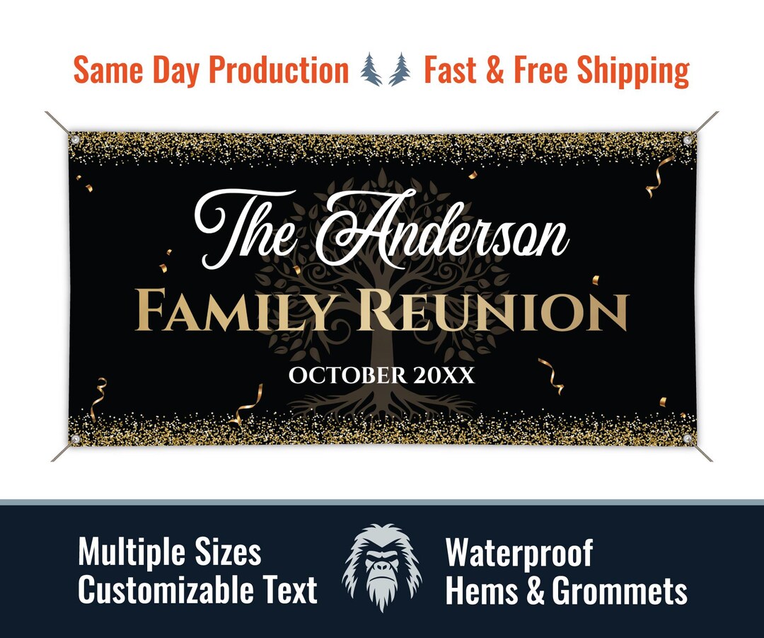 Custom Family Reunion Vinyl Banner: Heavy Duty, Waterproof, Hemmed - Etsy