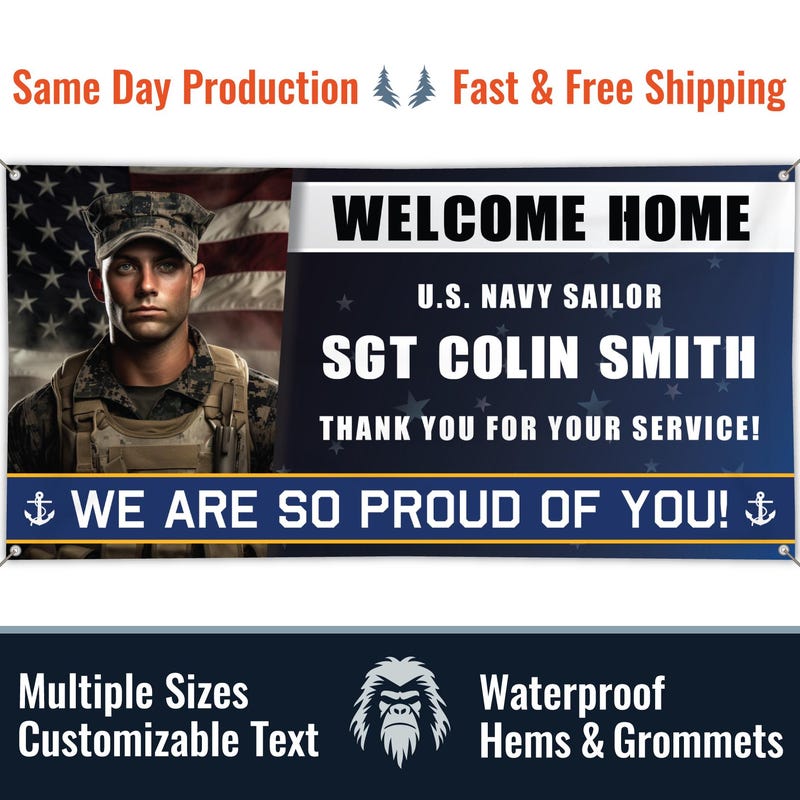 Us Navy Banner - Etsy