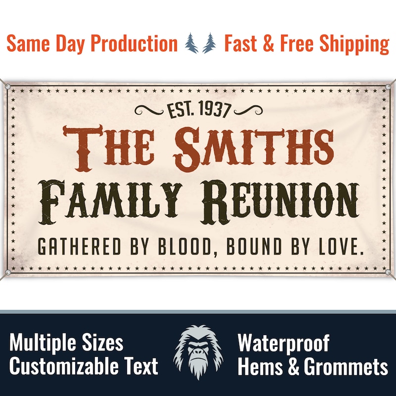 Reunion Banner - Etsy