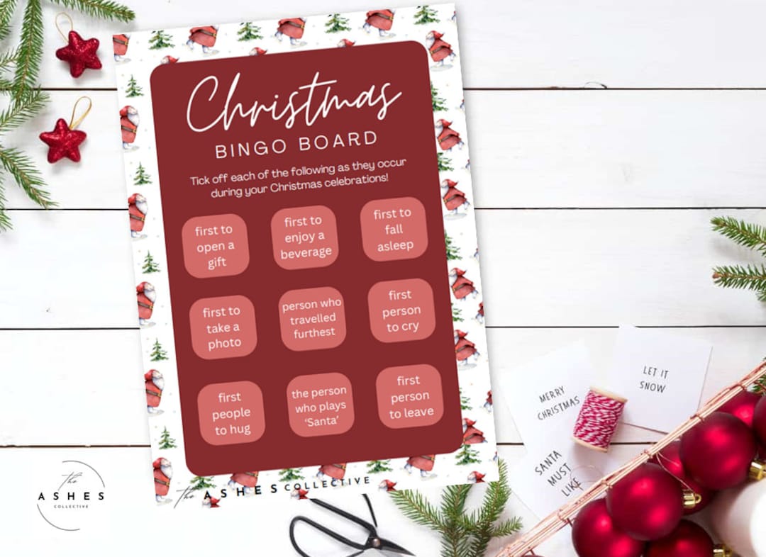 Christmas Bingo Board Games Printable Game Cards Christmas - Etsy