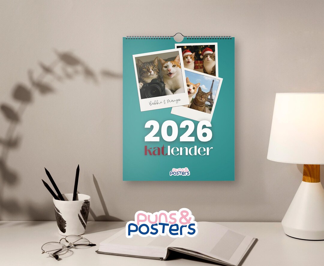 2026 AI Cat Calendar – Bobbie and Mango – Colorful and Unique Cat ...