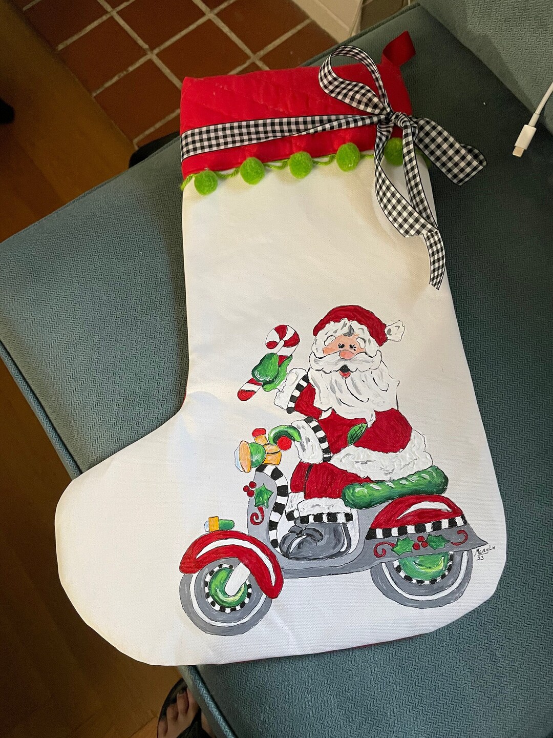 Christmas Stockings Hand Painted on Canvas, One of a Kind. - Etsy