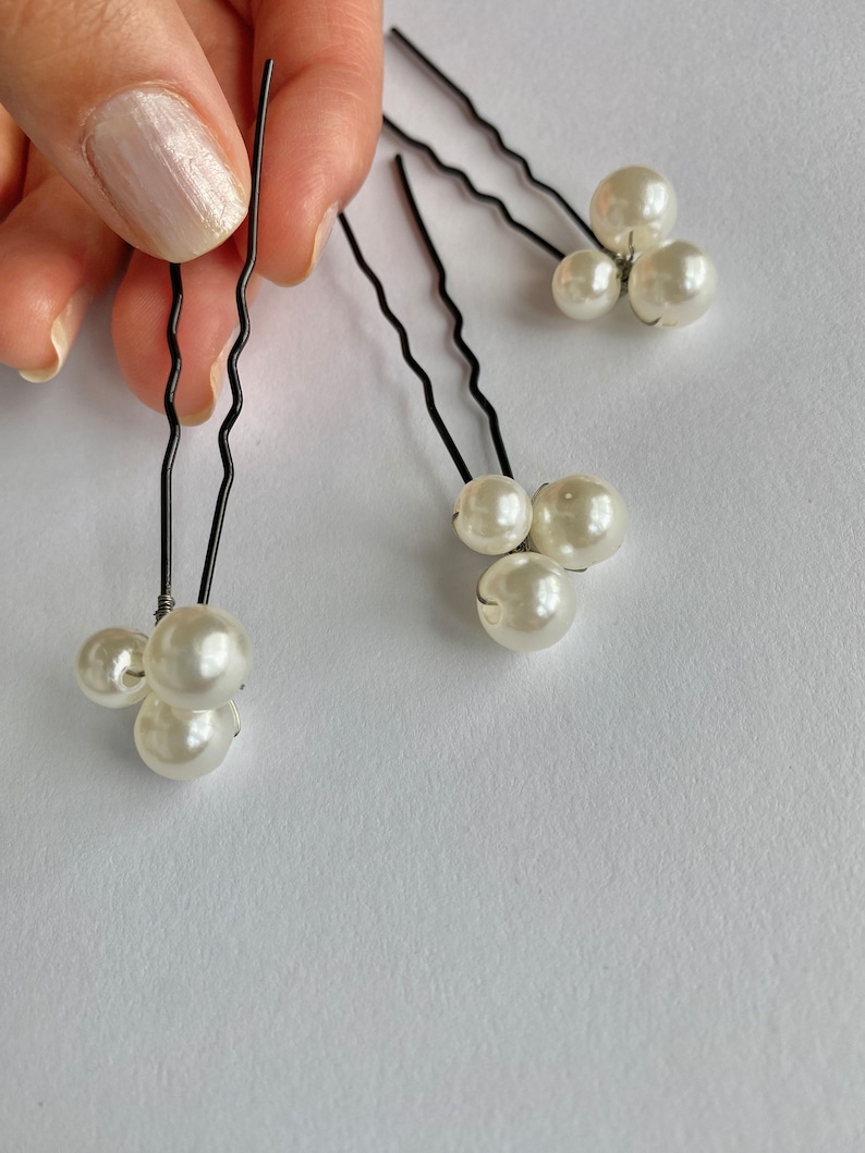 Little Bridal Hair Pin With Pearls, Simple Wedding Accessory, Small ...