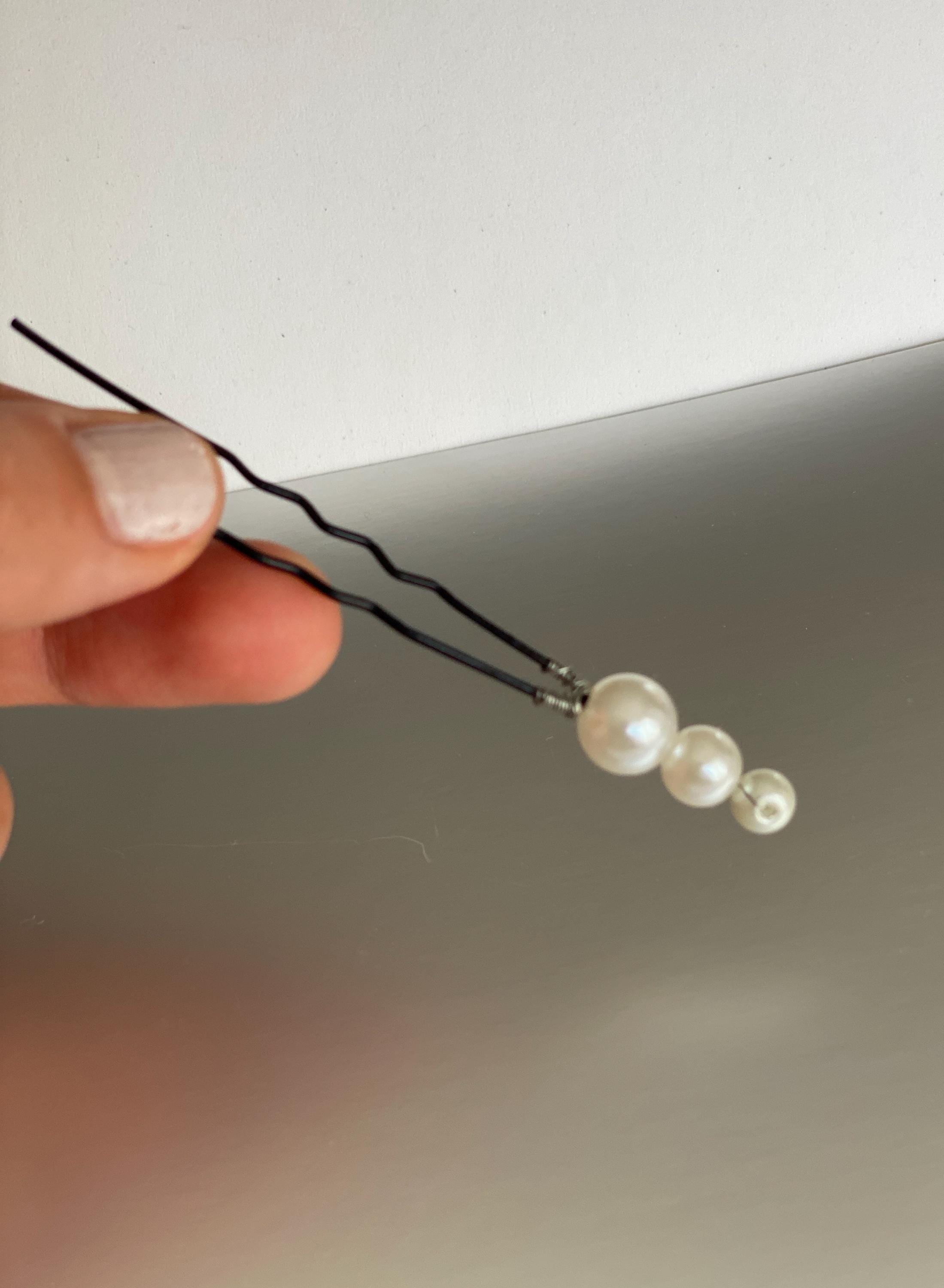 Minimalist Bridal Hair Pin With Pearls, Small Pearls Pin, Little Hair ...