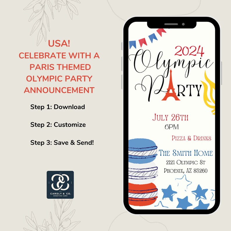 2024 Paris Olympics, Olympic Invitation for Olympic Party, Olympic ...