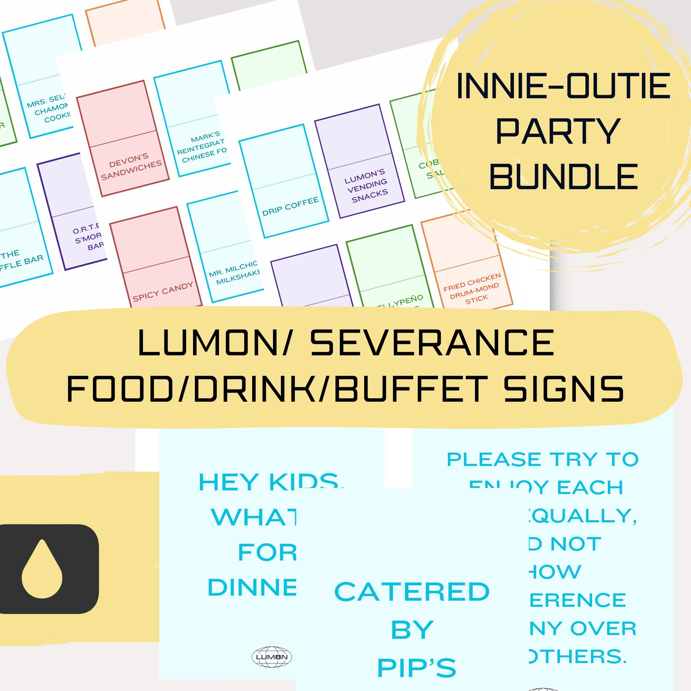 Severance Party, Lumon Food Tags, Severance Party Signs, Funny ...