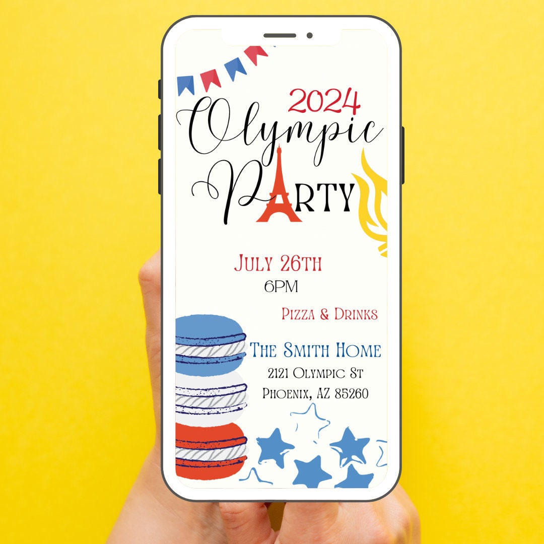 2024 Paris Olympics, Olympic Invitation for Olympic Party, Olympic ...