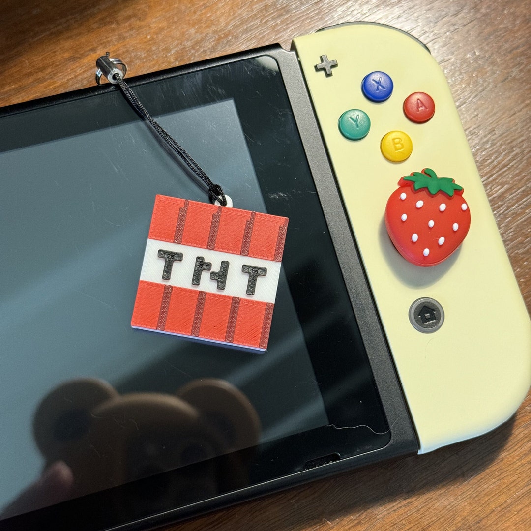Pixel Minecraft TNT | Nintendo Switch Charm Dust Plug | Hypoallergenic ...