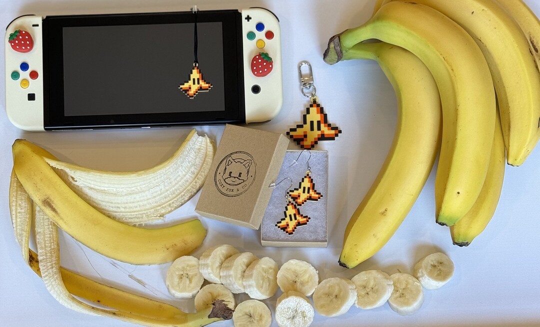 Pixel Super Banana Nintendo Switch Charm Dust Plug Hypoallergenic ...