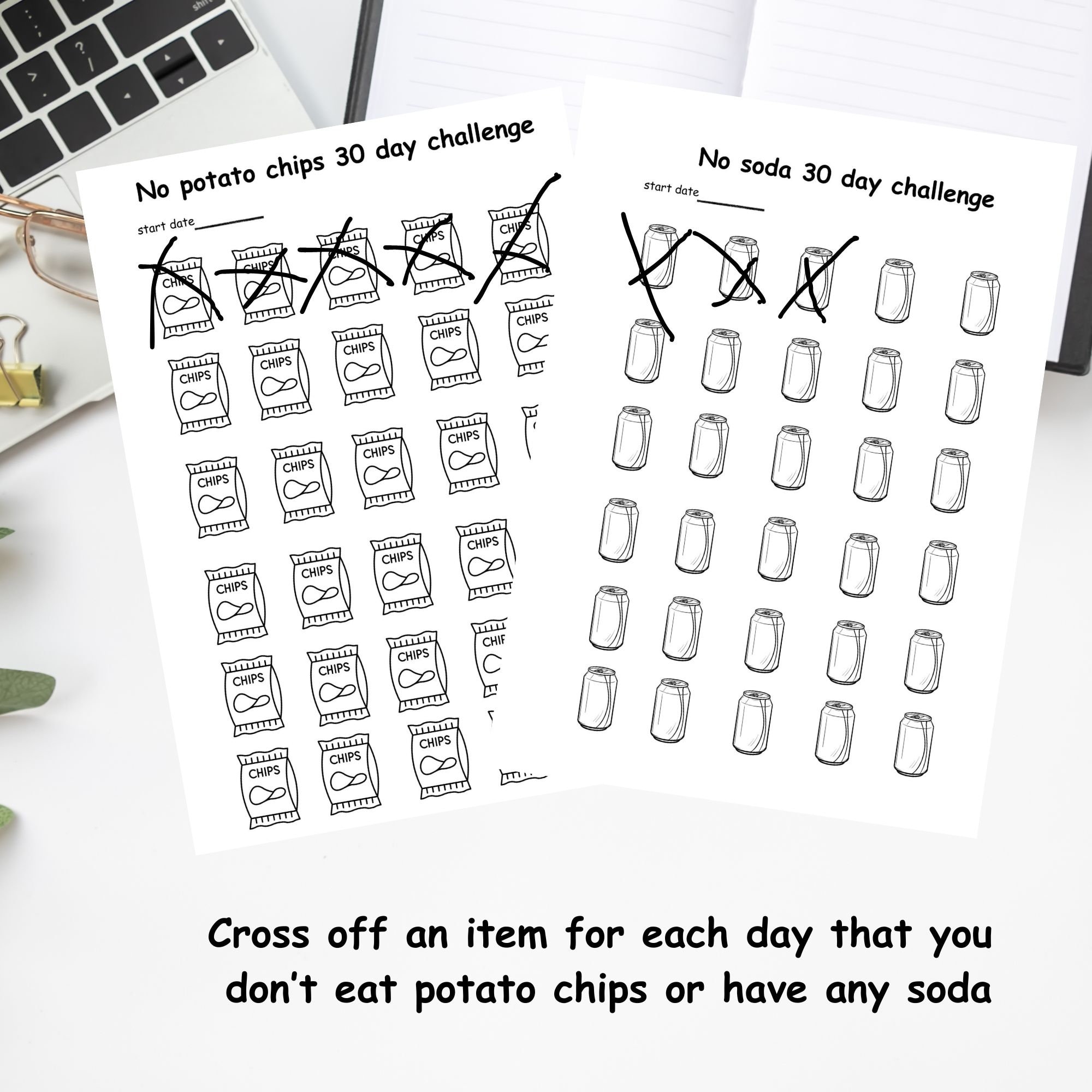Printable Habit Tracker, Healthy Habit Tracker, Healthy Food Challenges ...