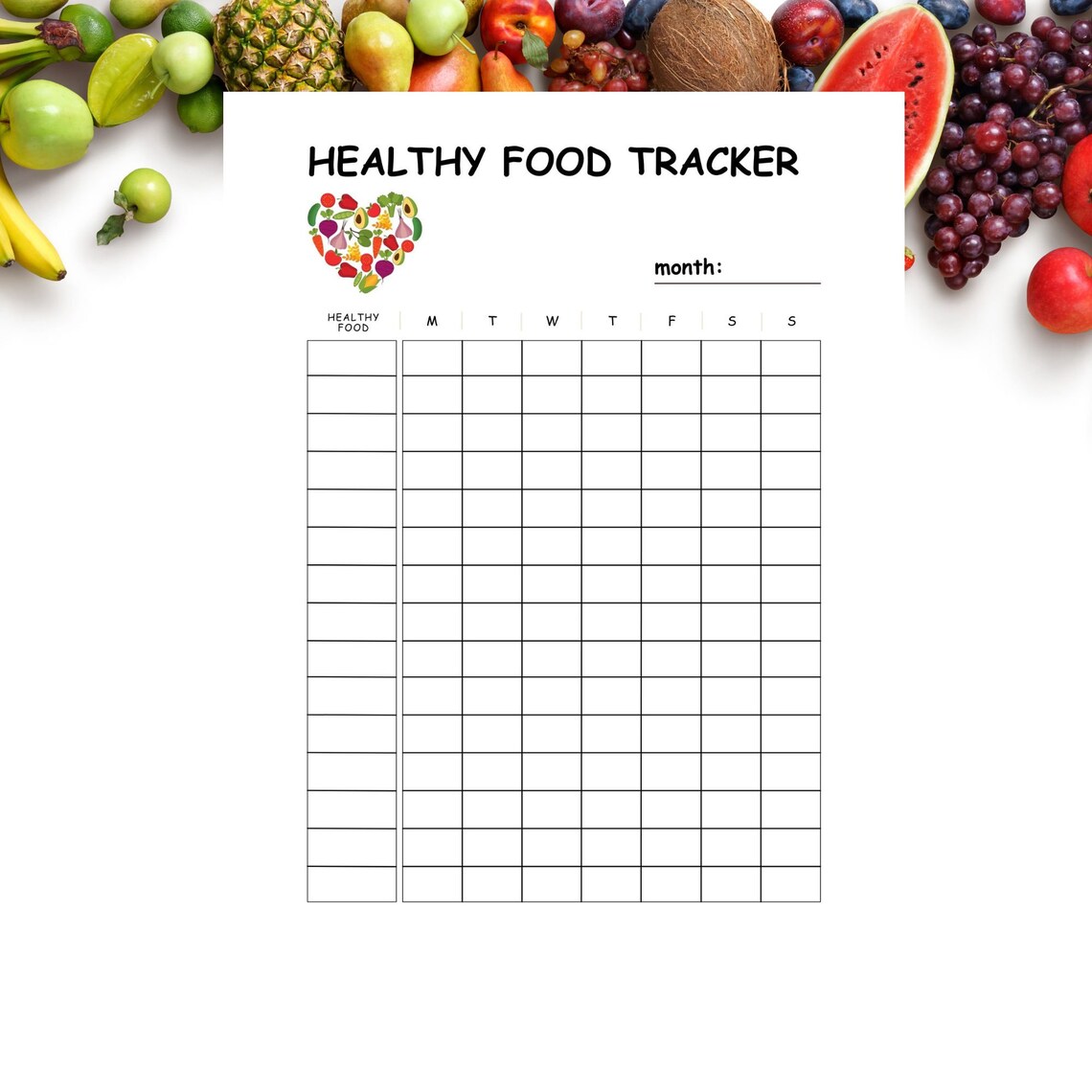 Eat the Rainbow Food Chart, Rainbow Food Tracker and Checklist ...