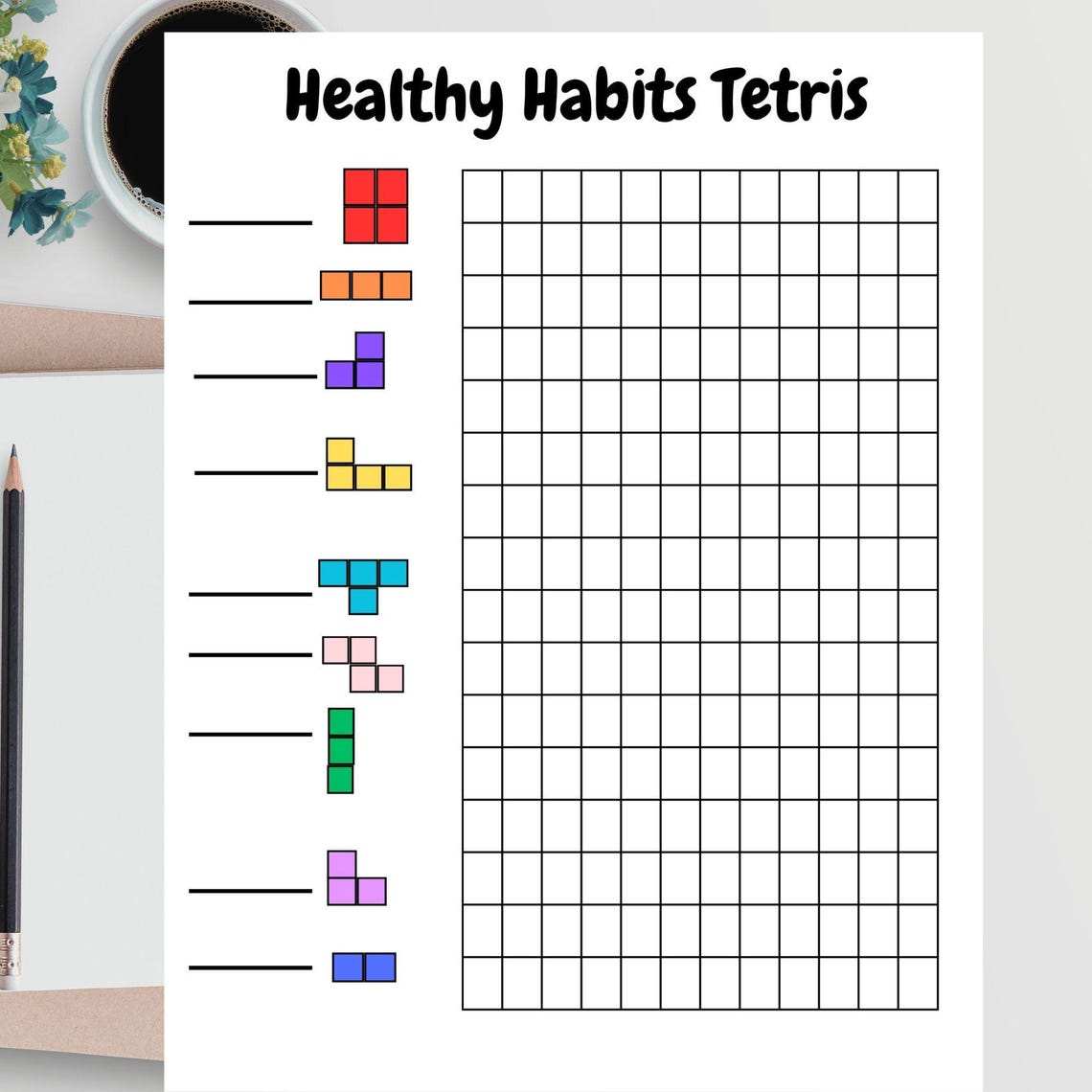 Printable Healthy Habits Challenge Tracker, Healthy Eating and Workout ...