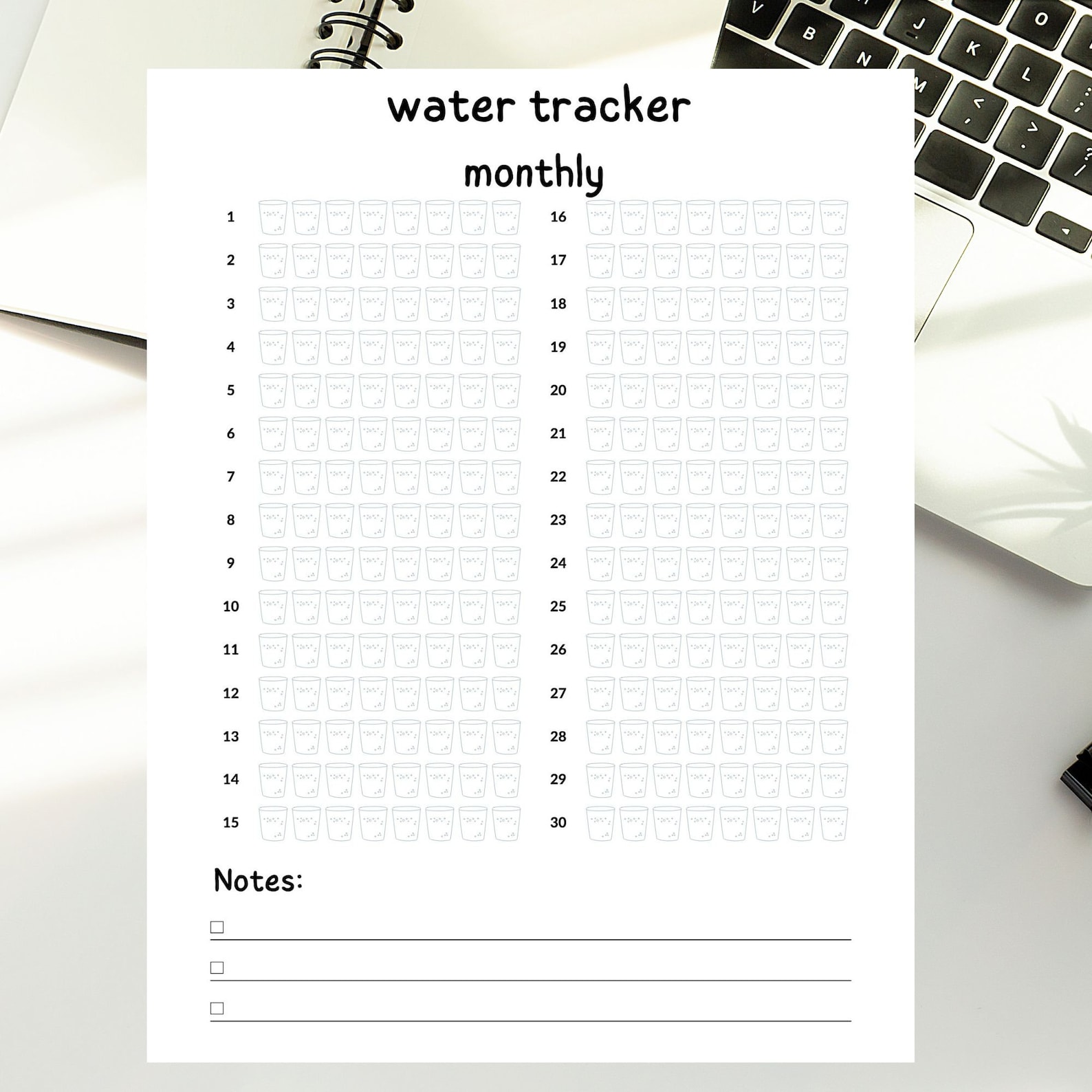 Water Tracker, Printable Monthly and Weekly Water Tracker, Hydration ...