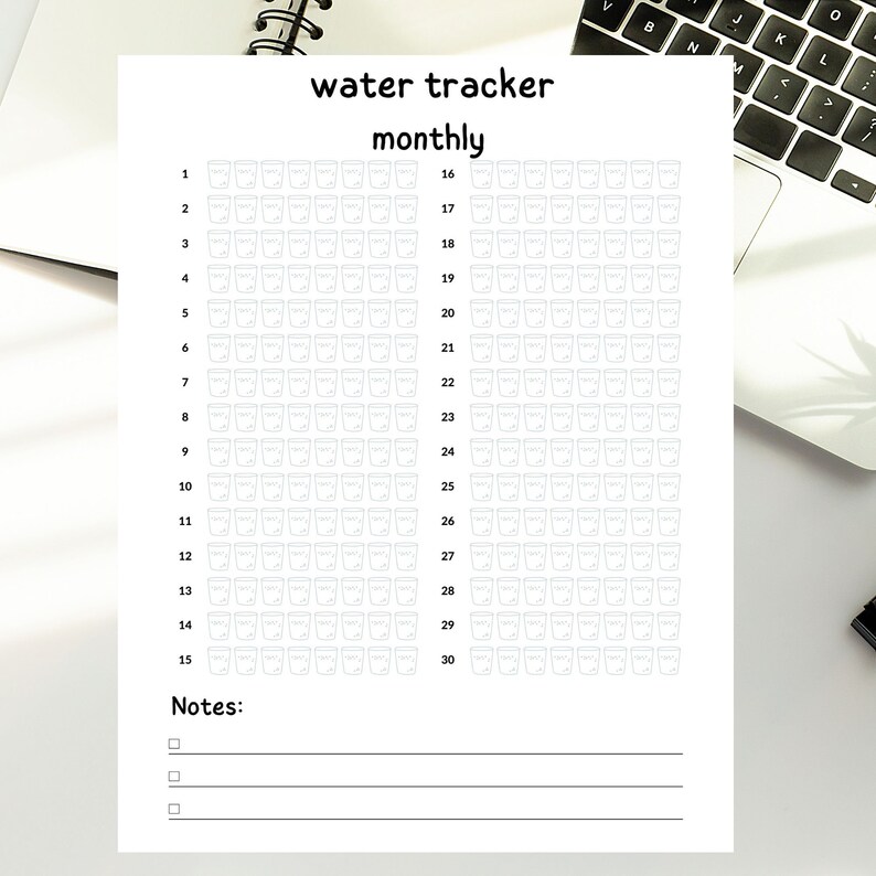 Water Tracker, Printable Monthly and Weekly Water Tracker, Hydration ...