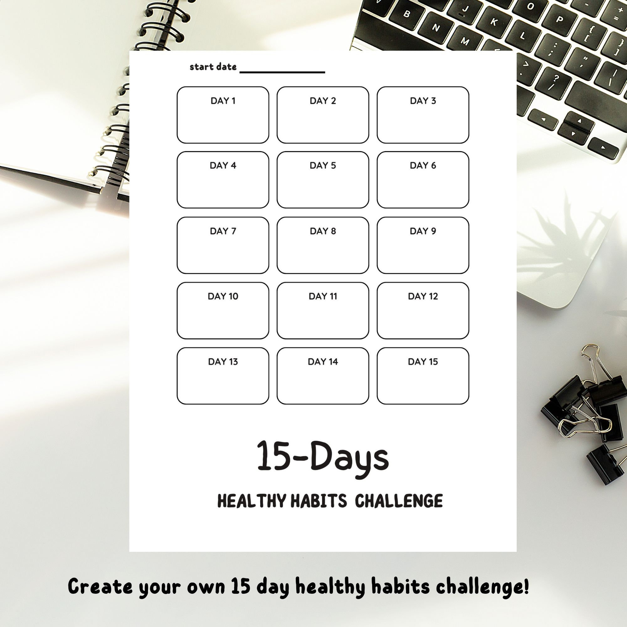 Printable Healthy Habits Challenge, Healthy Habits Tracker, 15 Day ...