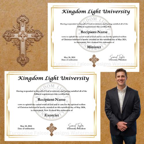 Religious Certificate, Diploma, Degree, Fictitious, for Framing, in ...