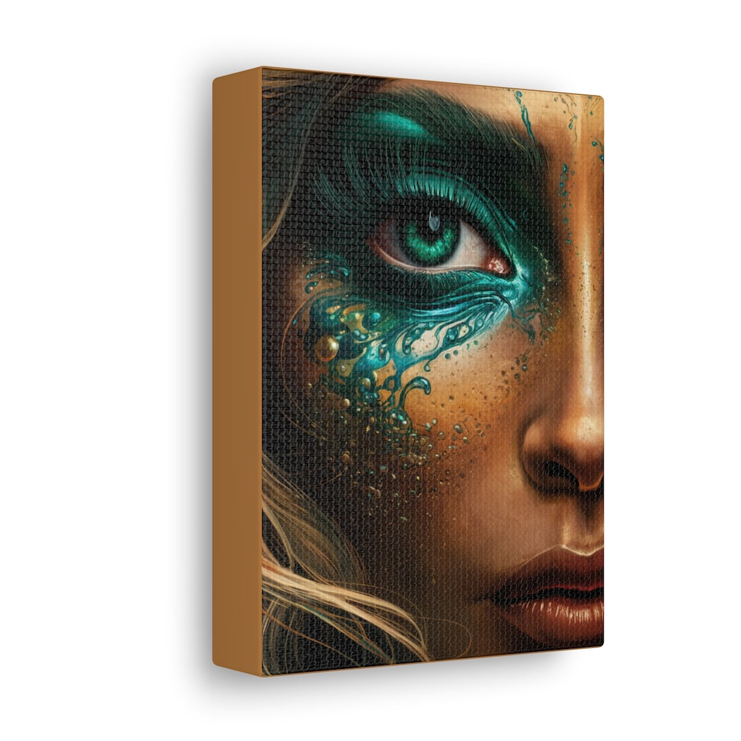 Mesmerizing Gaze Canvas Gallery Wraps, Emerald Green, Artistic, Art ...