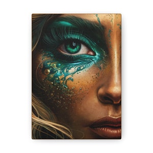 Mesmerizing Gaze Canvas Gallery Wraps, Emerald Green, Artistic, Art ...