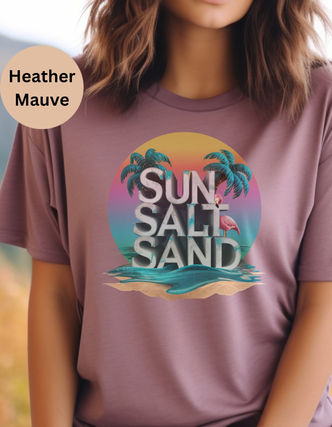 Sun Salt Sand Short Sleeve Tee, Gift, Front Side Design, Family ...