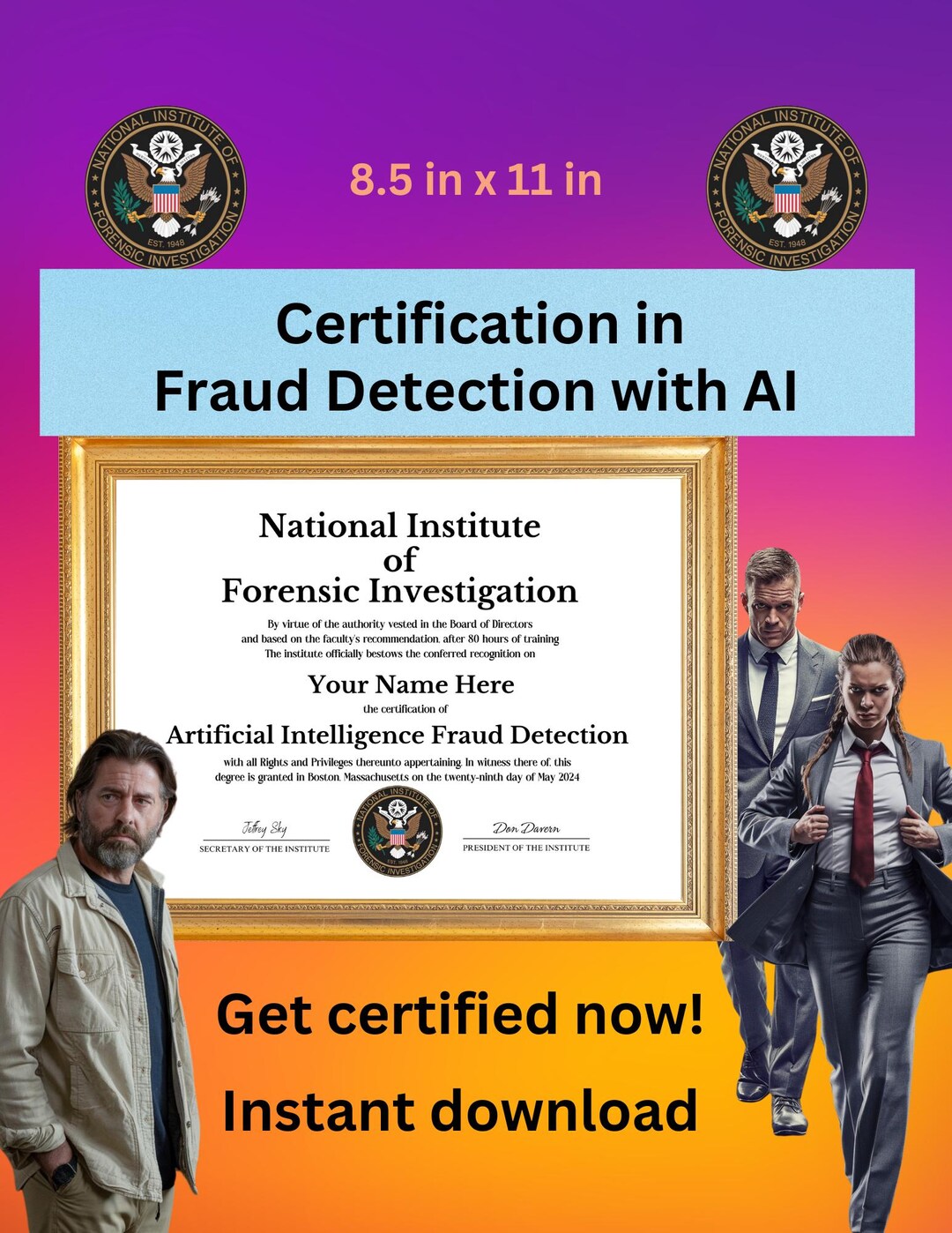 Fraud Detection With AI Certificate, Certification, Fictitious School ...