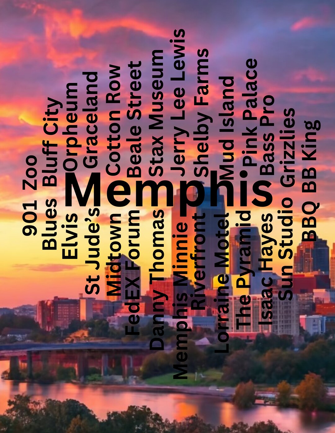 Memphis Picture, Skyline in Background, People and Place in the History ...
