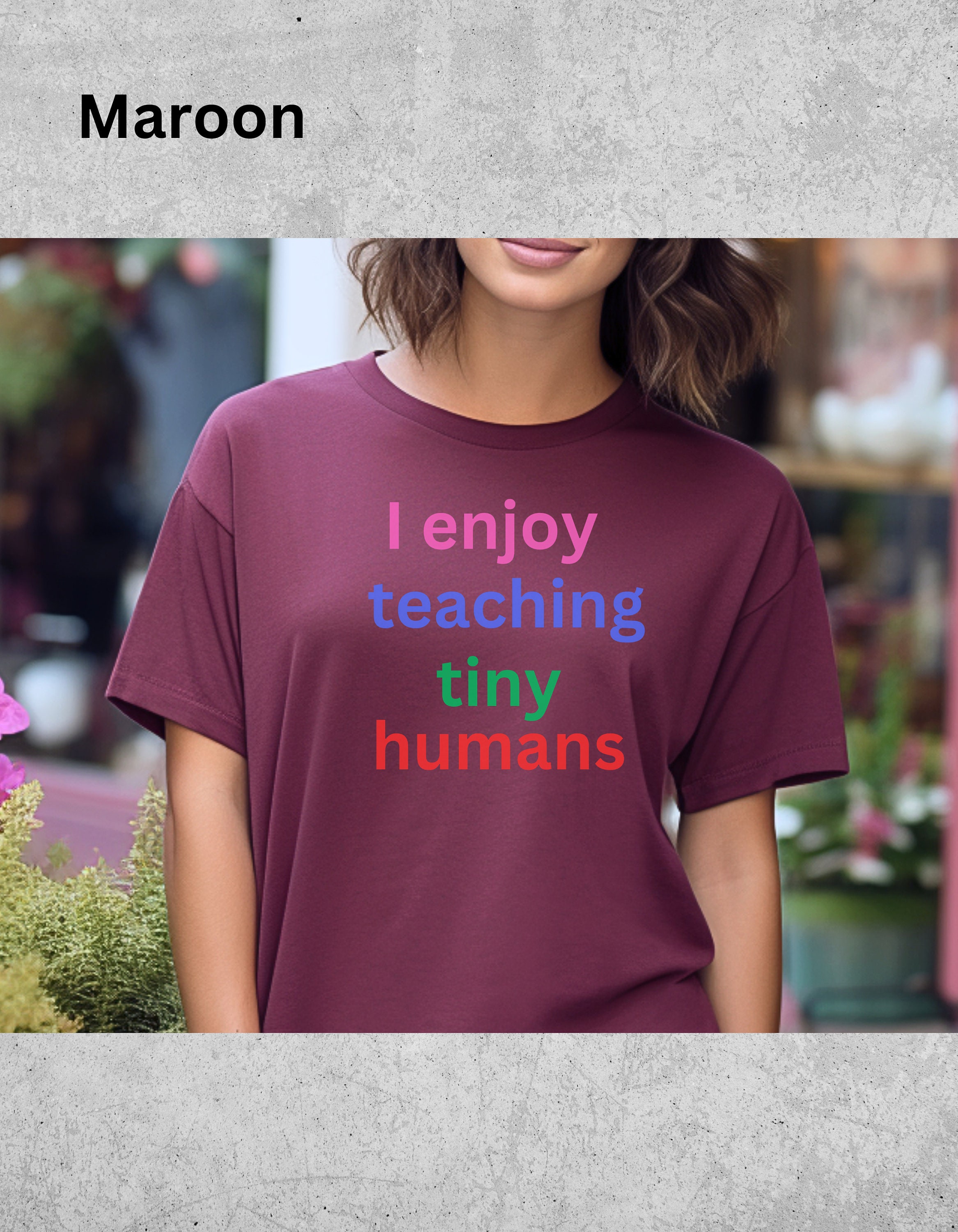 Teaching Tiny Humans Short Sleeve Tee, Colorful Amusing Teacher Shirt ...