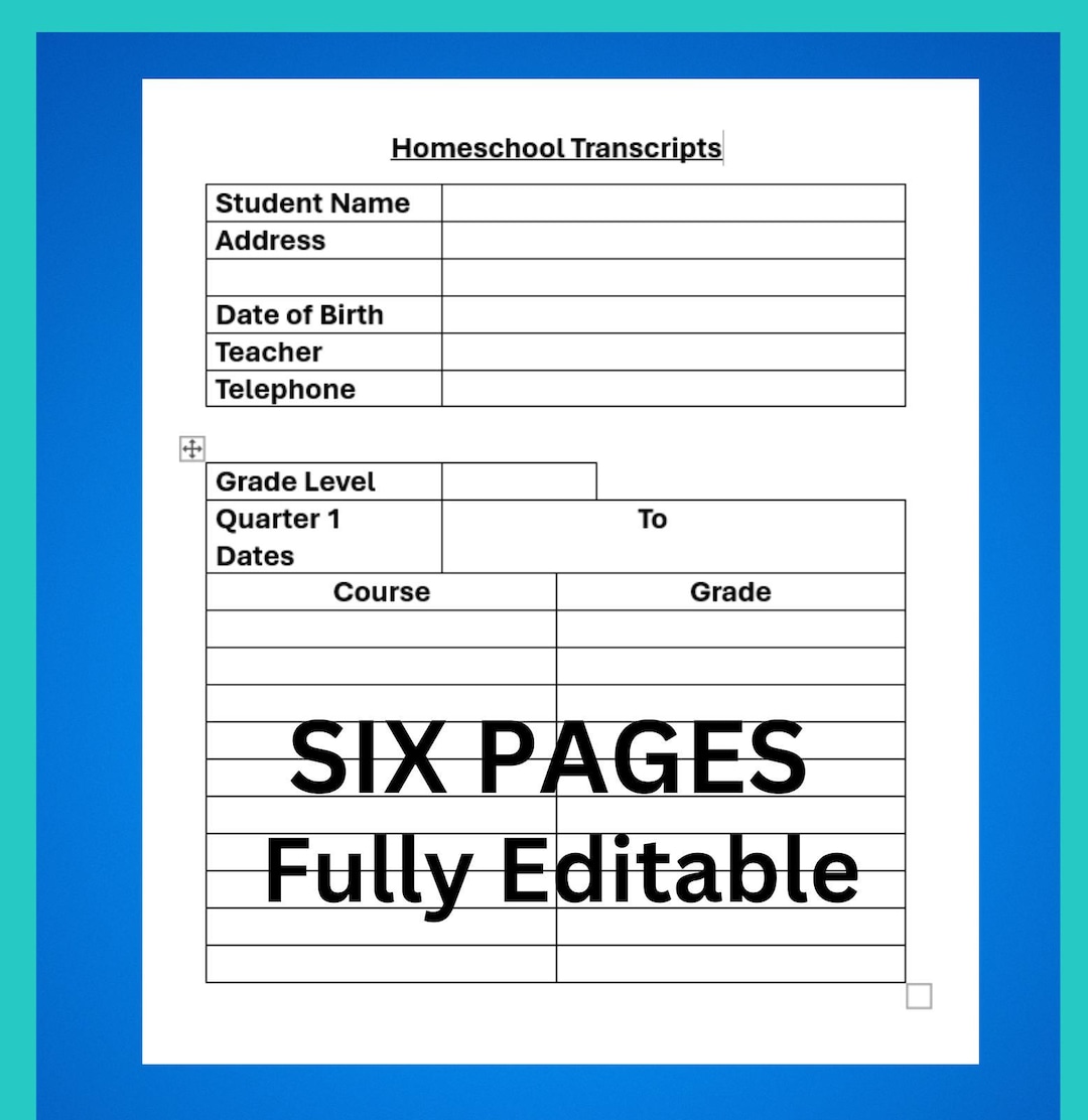Homeschool Transcripts, Report Card, Printable, Transcripts, School ...