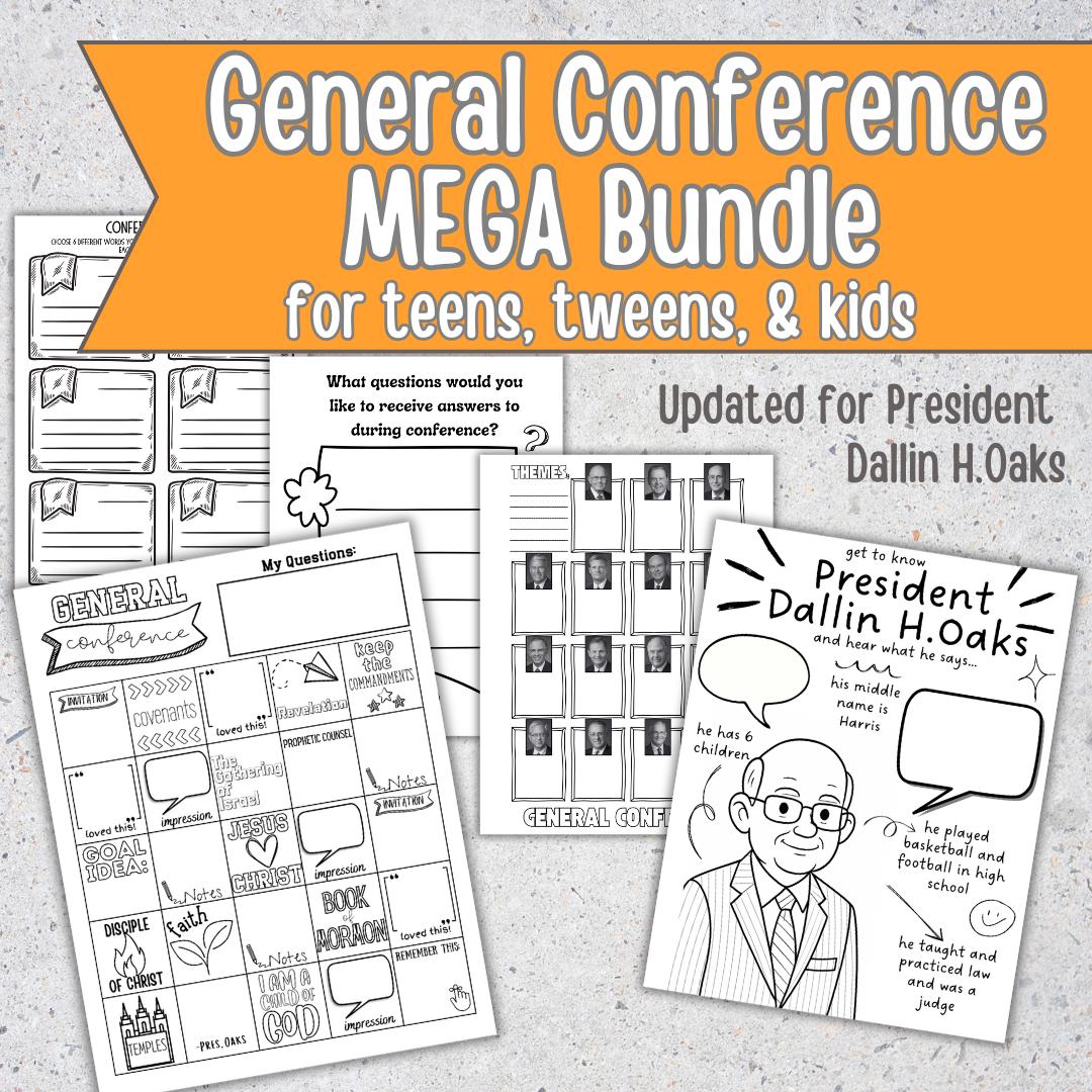 LDS General Conference for Teens and Kids Study Notebook Activities ...