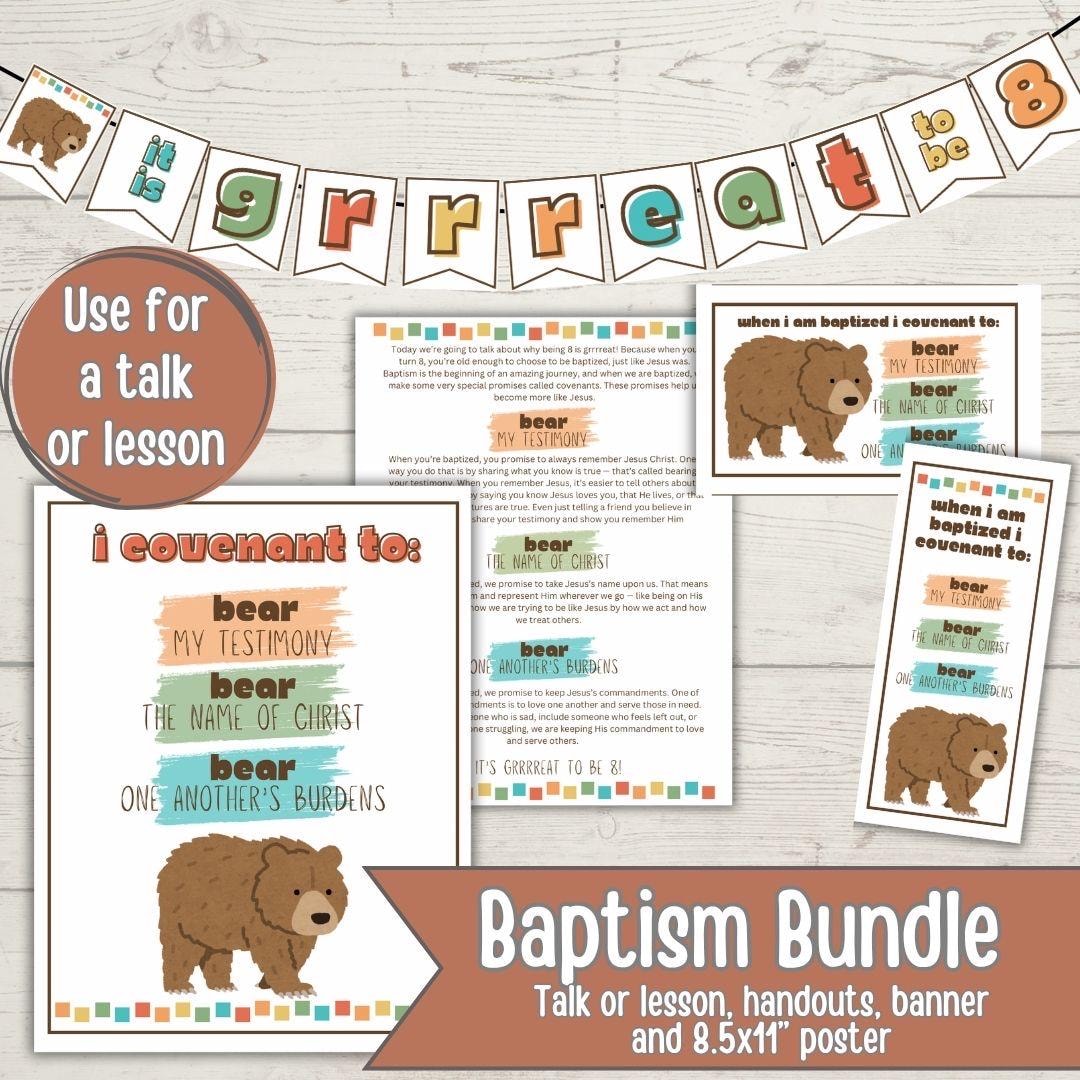 LDS Baptism Bundle Lds Baptism Bundle, Banner, Talk, Handouts & Poster ...
