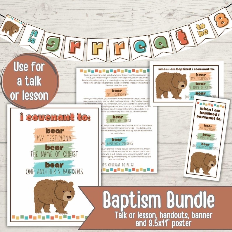 LDS Baptism Bundle Lds Baptism Bundle, Banner, Talk, Handouts & Poster ...