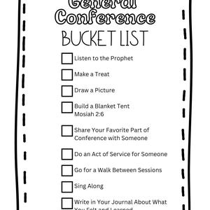 General Conference Packet for Youth Kids Teens Activity Days Boys and ...