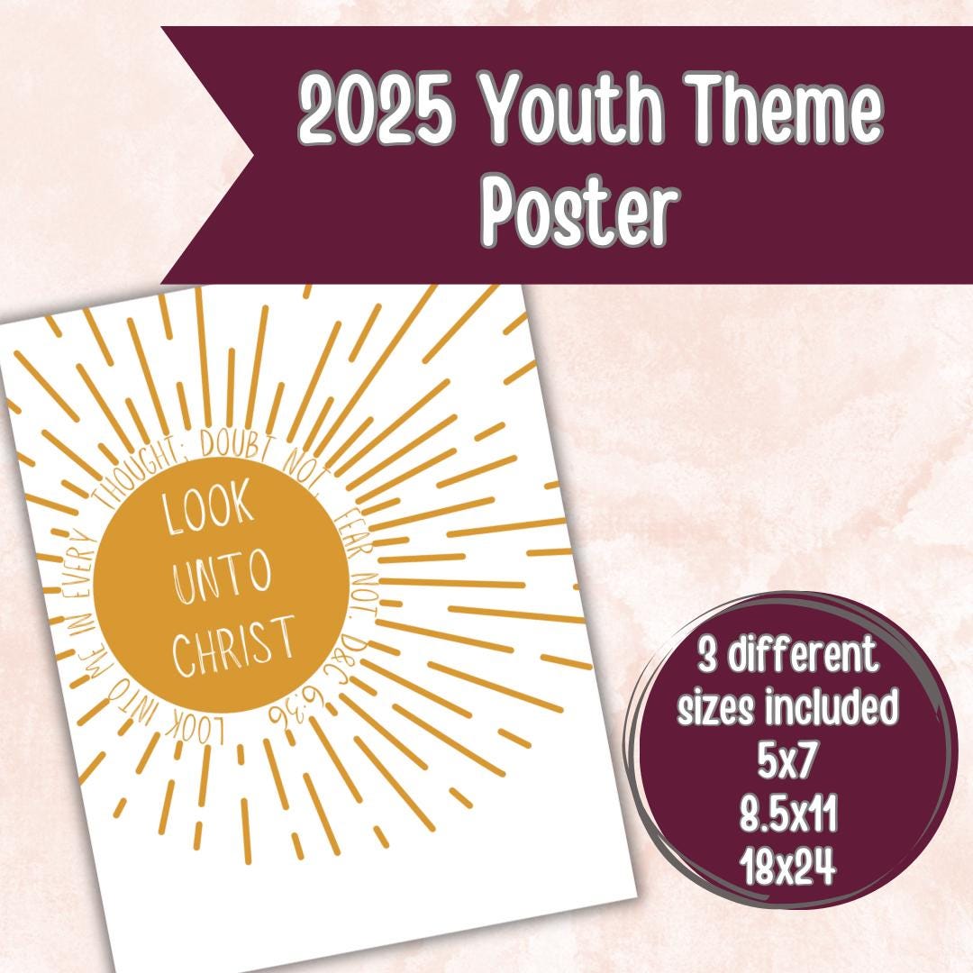 2025 Youth Theme Come Unto Christ LDS Young Women Young Men Mutual New ...