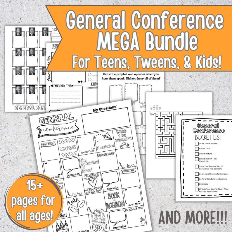 LDS General Conference for Teens and Kids Study Notebook Activities ...