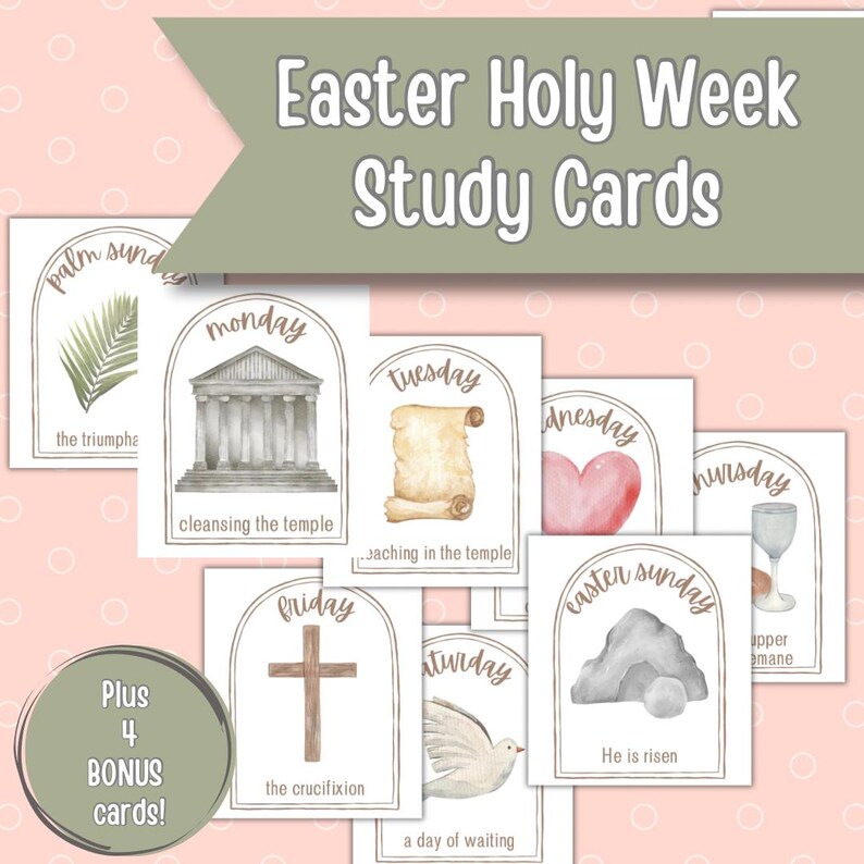 Printable Easter Holy Week Cards | Christian Family Easter Activity ...