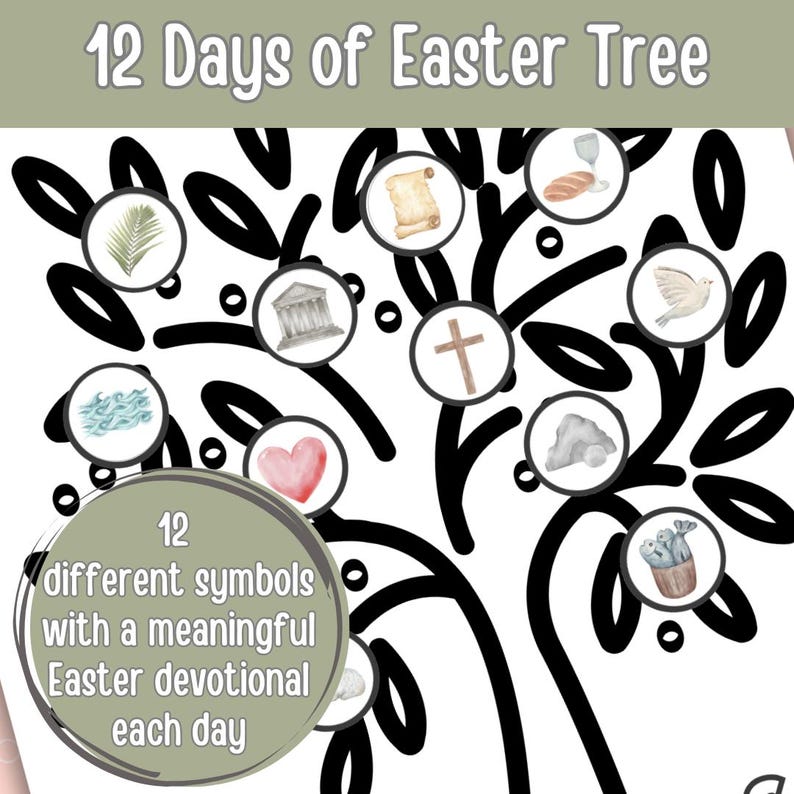 12 Days of Easter Advent Tree Printable Easter Countdown Easter ...